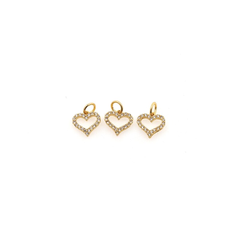 Colgante de corazón relleno de oro de 18 quilates, collar de pendientes ...