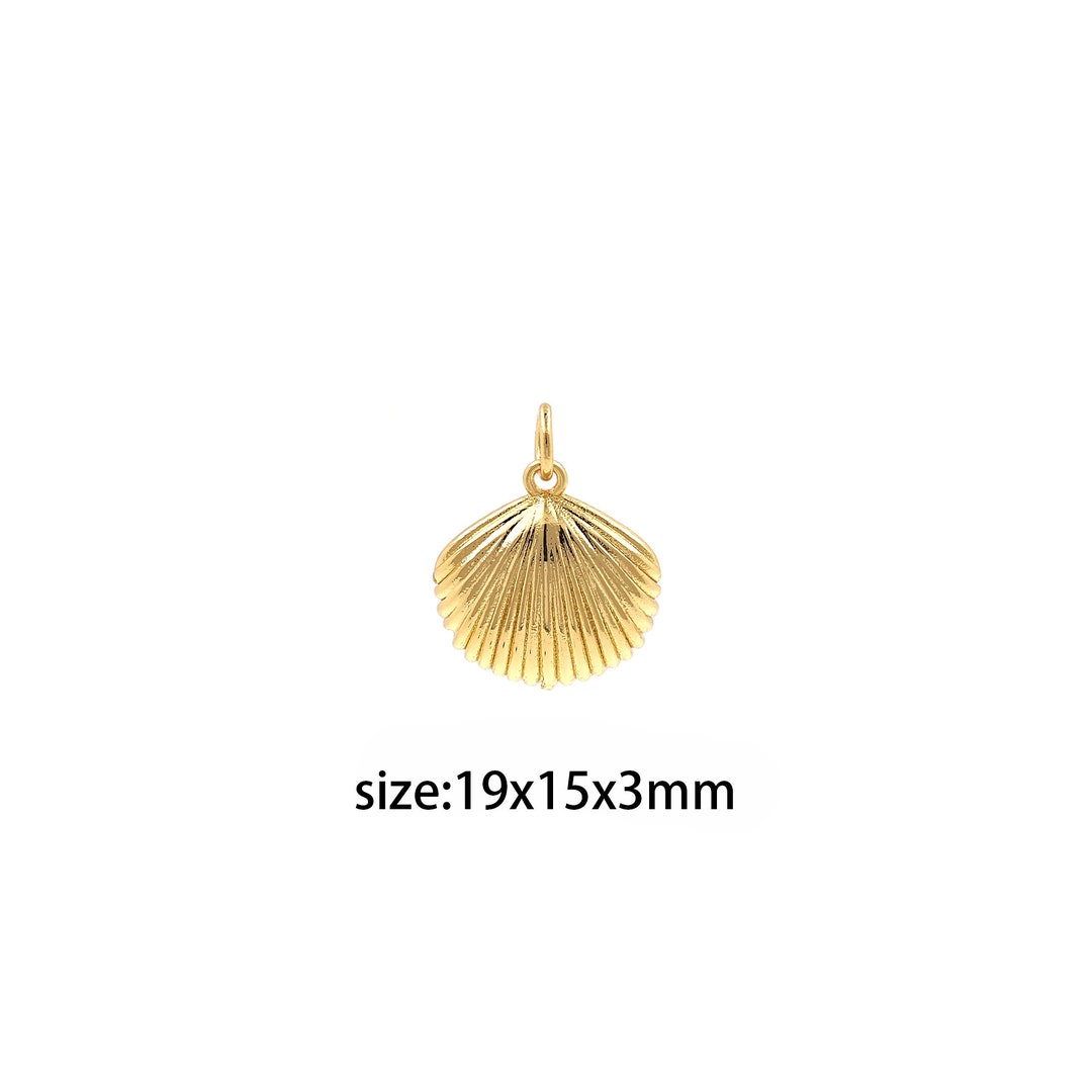 18K Gold Filled Shell Pendant,shell Charm Earrings Necklace for DIY ...