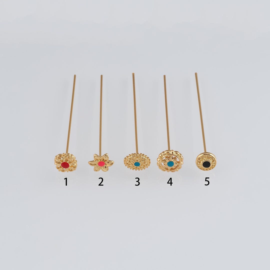 18K Gold Filled Flower Head Pins,dainty Head Pins for DIY Jewelry ...