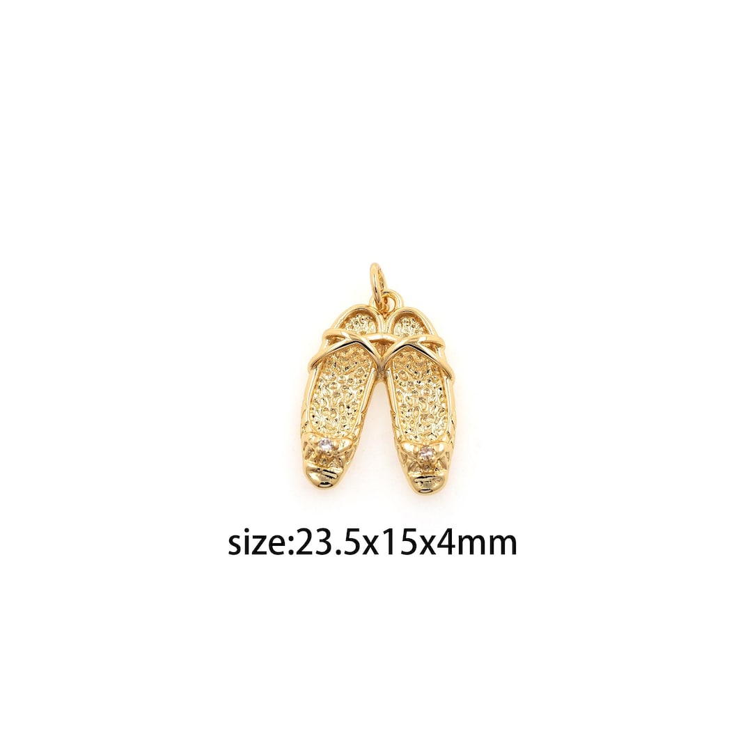 18K Gold Filled Ballet Shoes Pendant,dainty Ballet Shoes Charm Earrings ...