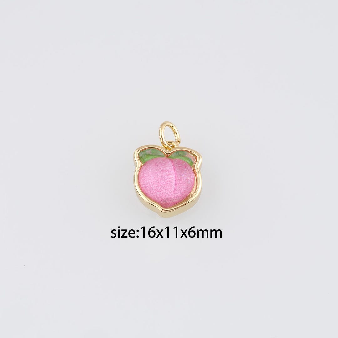 Fruit Charm,18k Gold Filled Peach Pendant,peach Earrings Necklace for ...