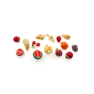 18K Gold Filled Fruit Pendant,enamel Fruit Charm Earrings Necklace for ...