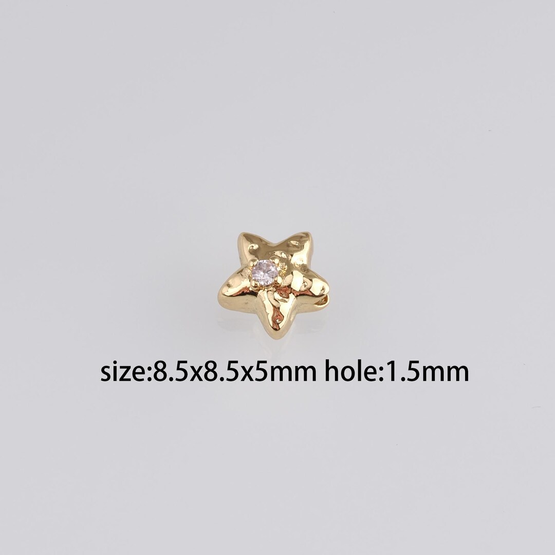 18K Gold Filled Star Spacer Beads,dainty Celestial Spacer Beads ...
