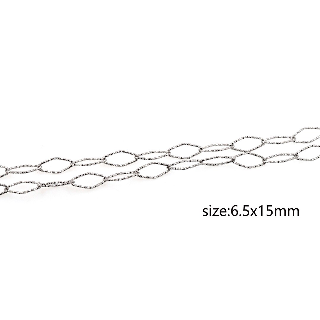 Stainless Steel Silver Rhombus Necklace,textured Chain,minimalist ...