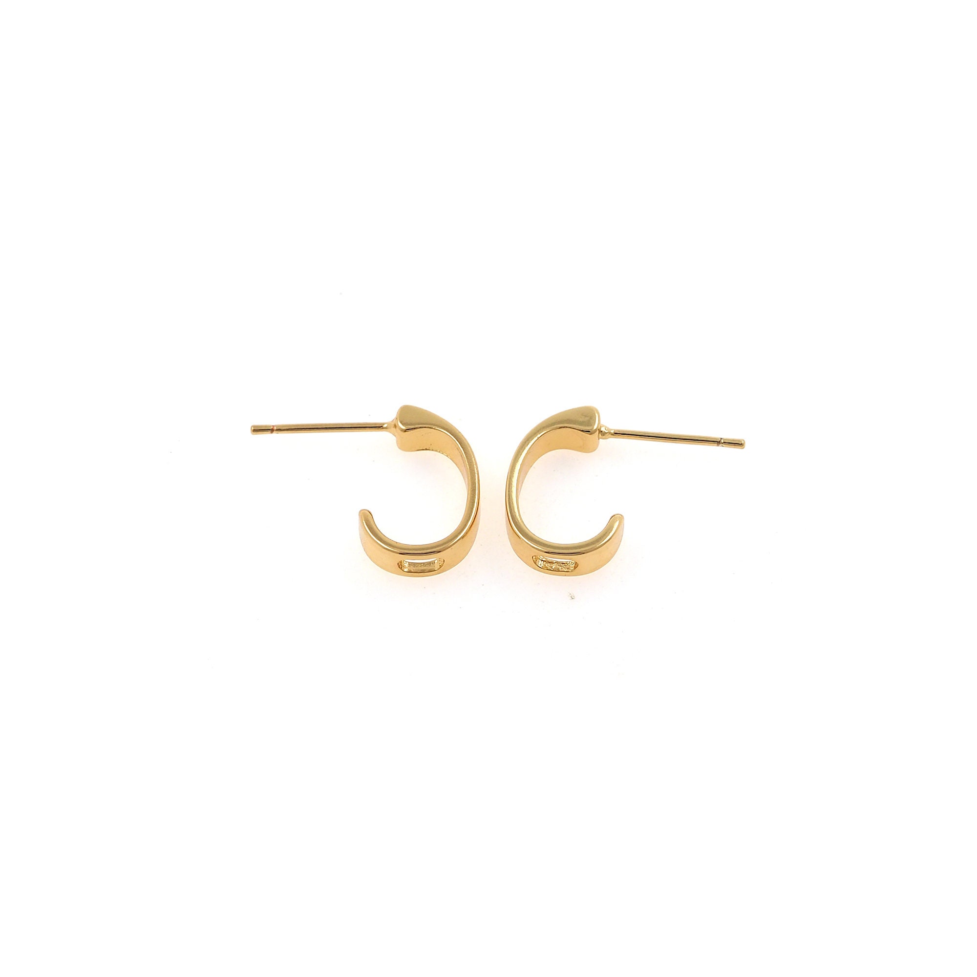 18K Gold Filled C-shaped Stud,dainty Eearrings,minimalism Earrings ...