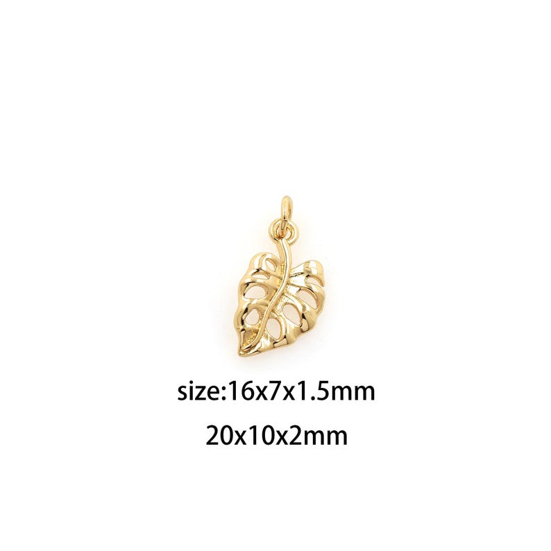 18K Gold Filled Monstera Leaf Pendant,dainty Leaf Charm Earrings ...