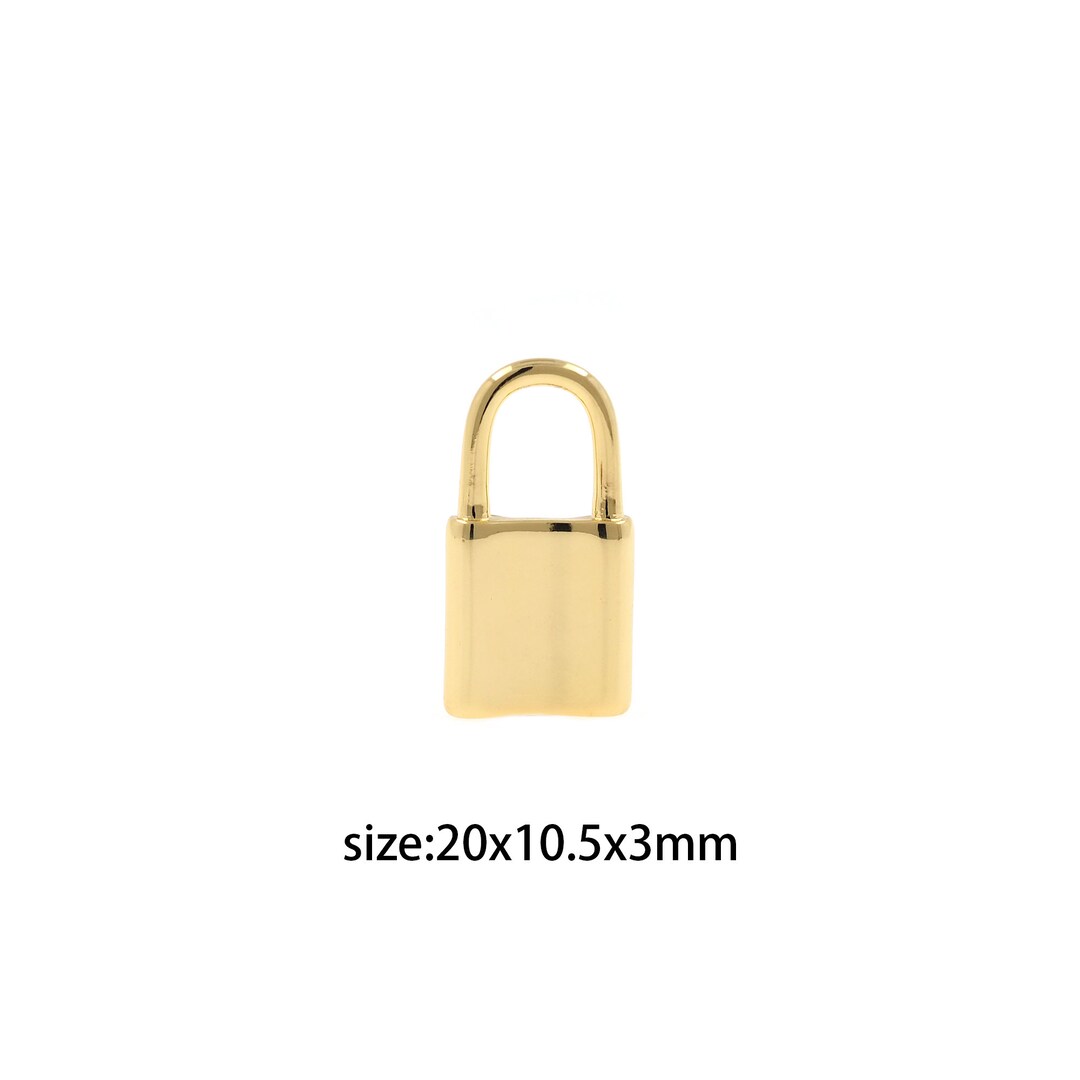 18K Gold Filled Lock Pendant,lucky Lock Charm Earrings Necklace for DIY ...