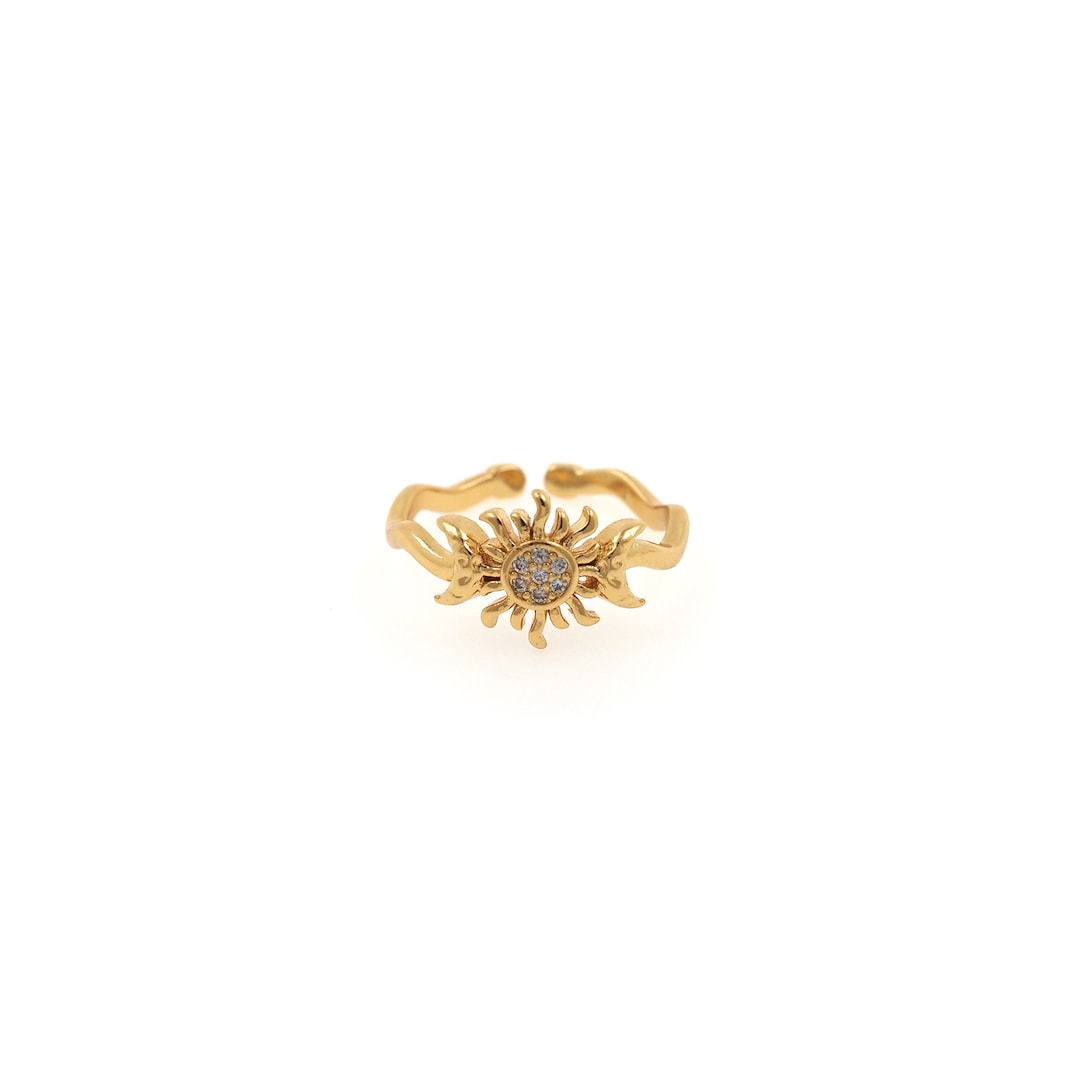18K Gold Filled Sun Ring,celestial Rings,everyday Rings,minimalist Ring ...