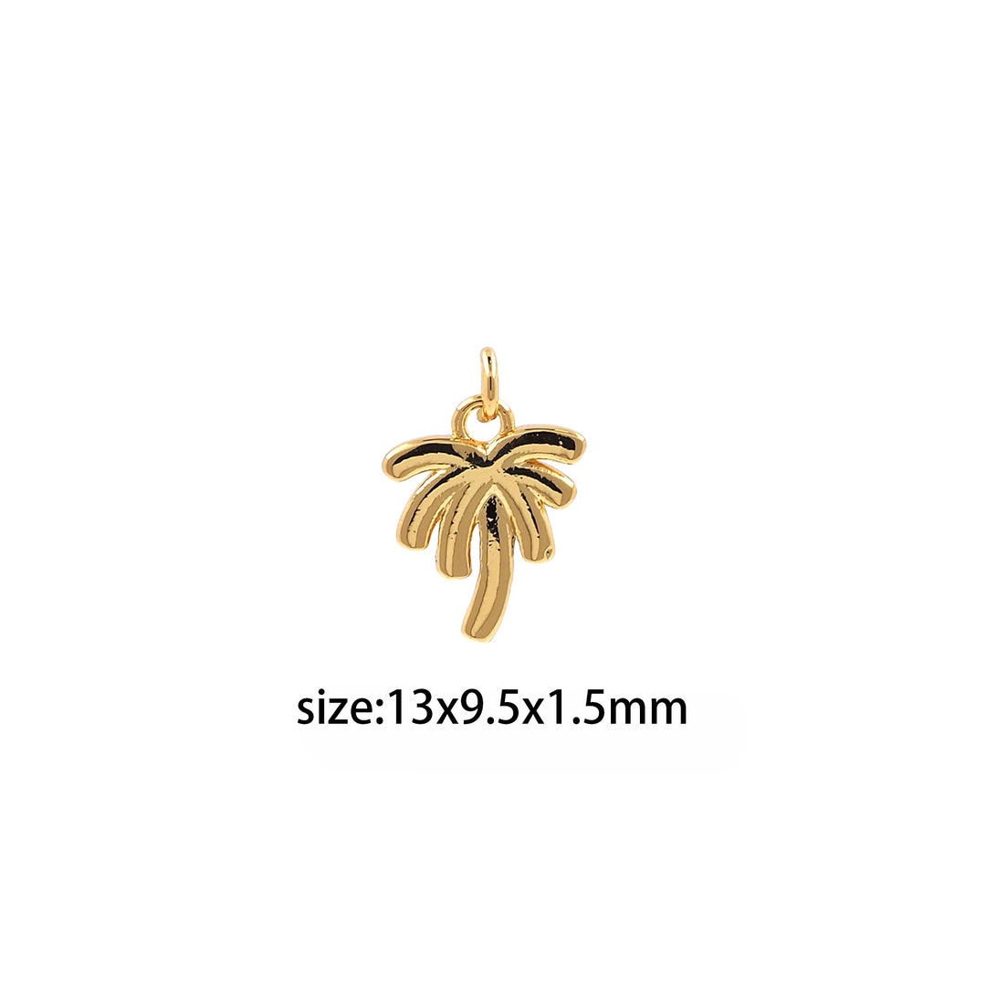 18K Gold Filled Coconut Tree Pendant,tree Charm Earrings Necklace for ...