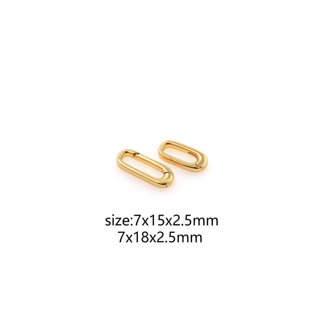 18K Gold Filled Oval Clasp,carabiner Clasp,dainty Oval Spring Push Gate ...