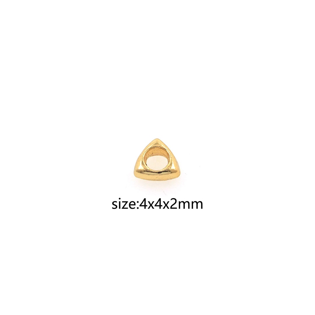 5pcs 18K Gold Filled Triangle Spacer Beads,dainty Triangle Spacer Beads ...
