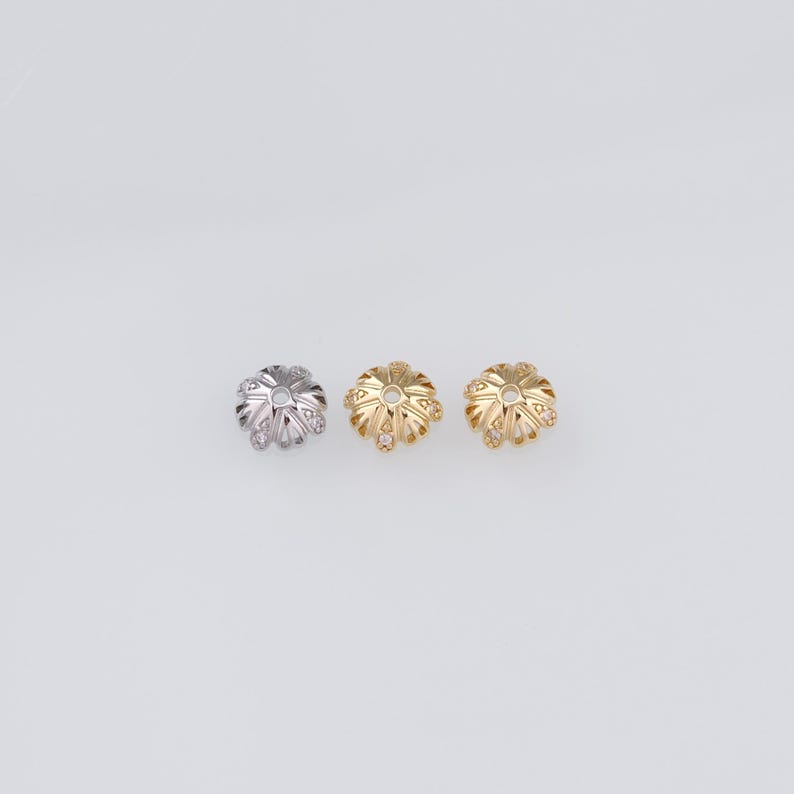 18K Gold Filled Flower Bead Caps,dainty Flower Caps,diy Jewelry Making ...