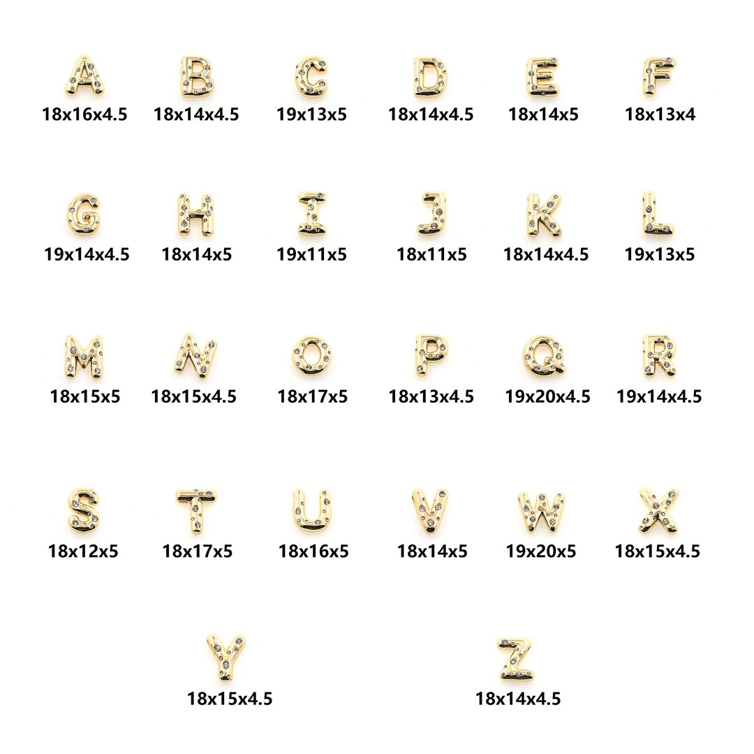18K Gold Filled Initial Pendant,cz Micro Pave Letter Charm Earrings ...