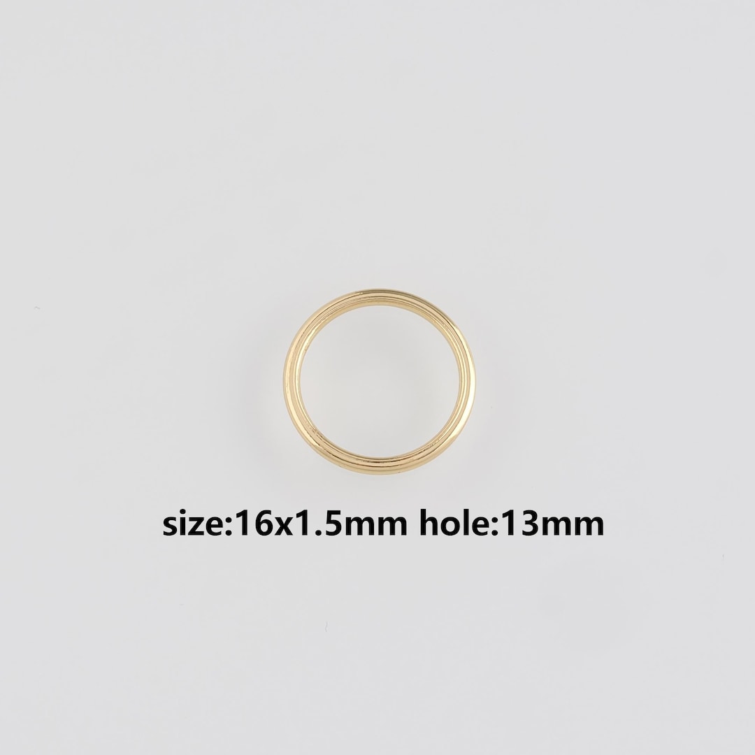 18K Gold Filled Round Rings,gold O Shaped Ring,gold Split Rings Charm ...