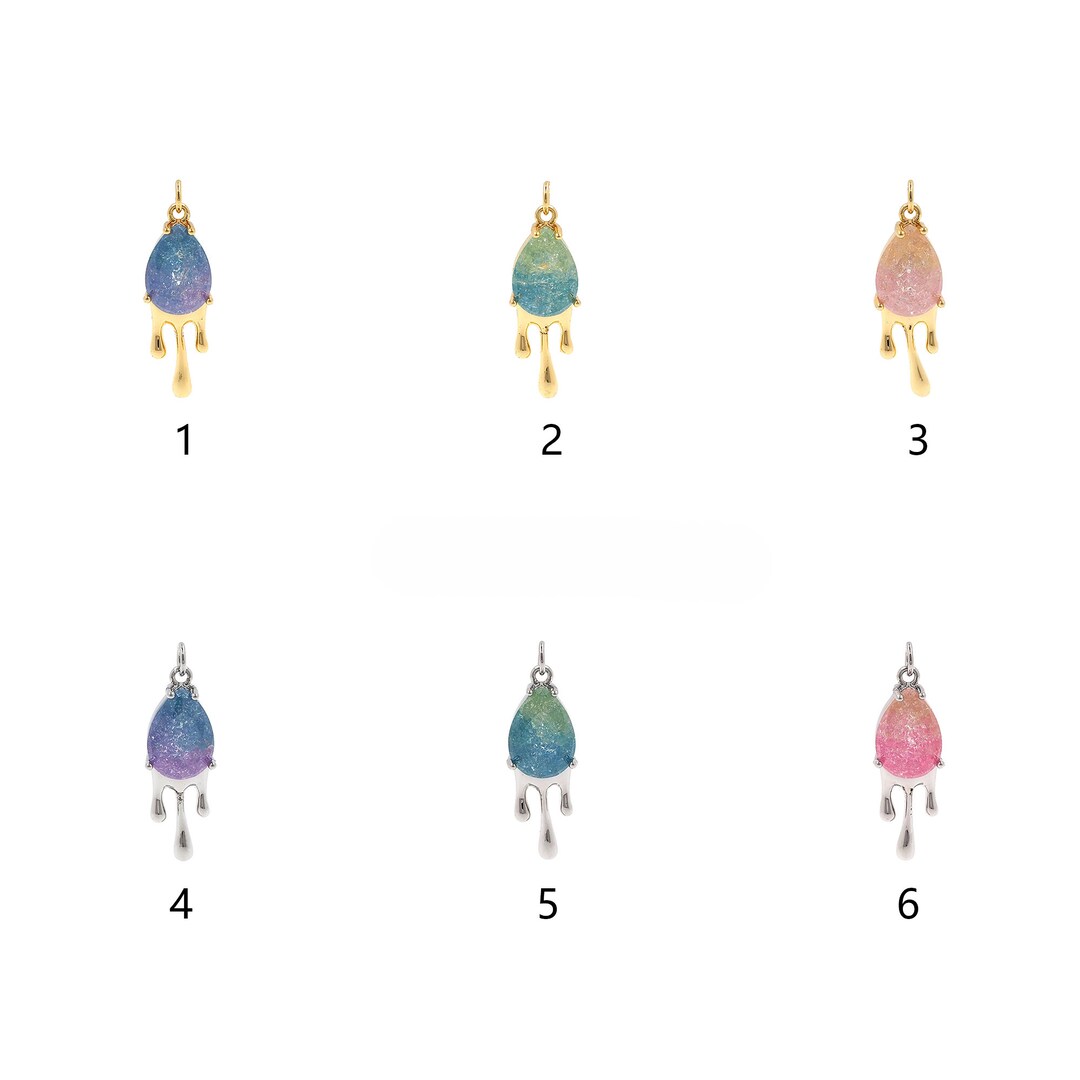 18K Gold Filled Water Drop Pendant,dainty Water Drop Charm Earrings ...