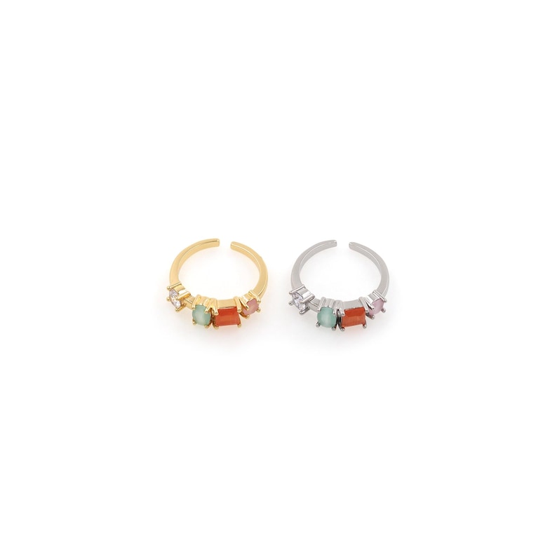 18K Gold Filled Zircon Ring,dainty Ring,everyday Rings,open Ring ...