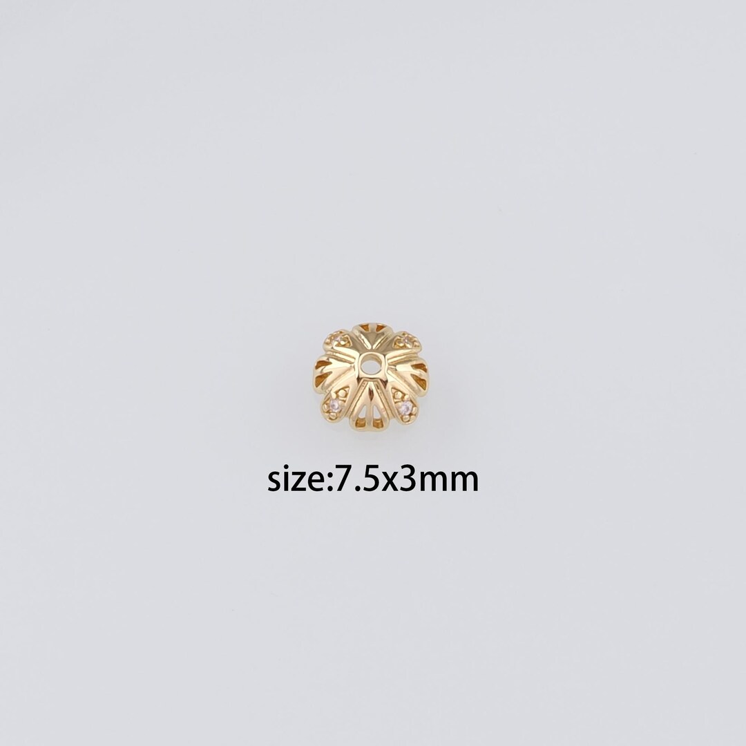 18K Gold Filled Flower Bead Caps,dainty Flower Caps,diy Jewelry Making ...