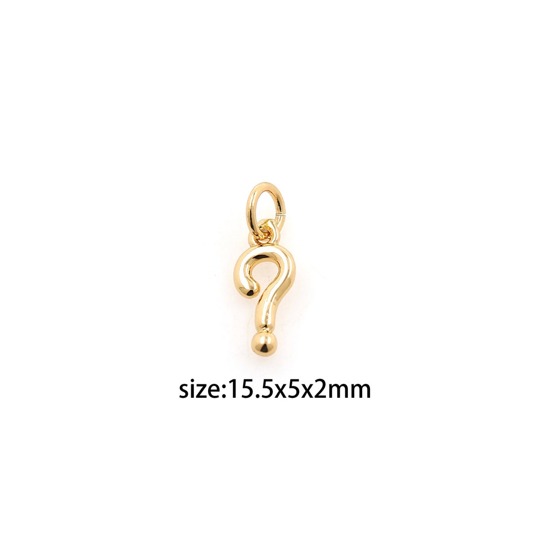 18K Gold Filled Question Mark Pendant,punctuation Charm Earrings ...