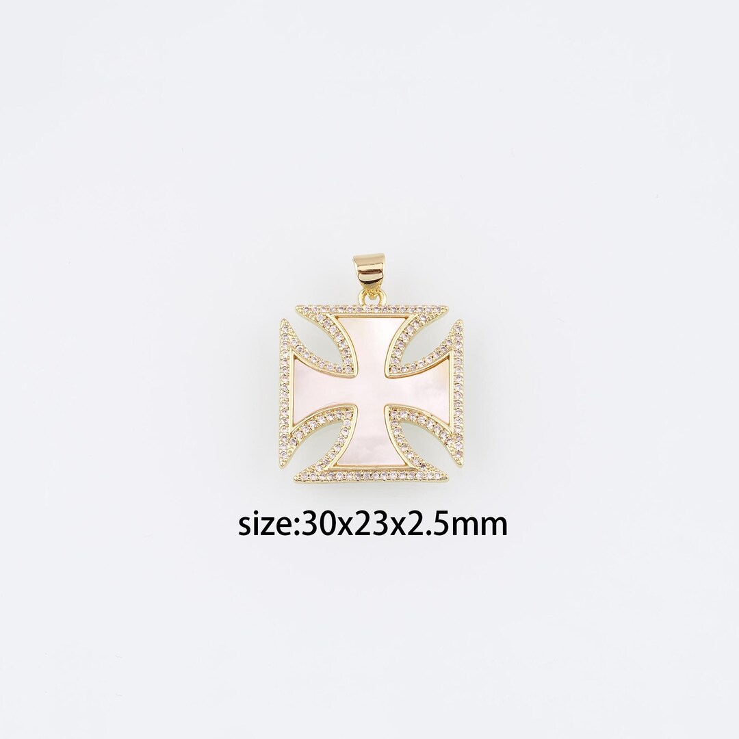18K Gold Filled Cross Pendant,cz Micro Pave Cross Charm Earrings ...