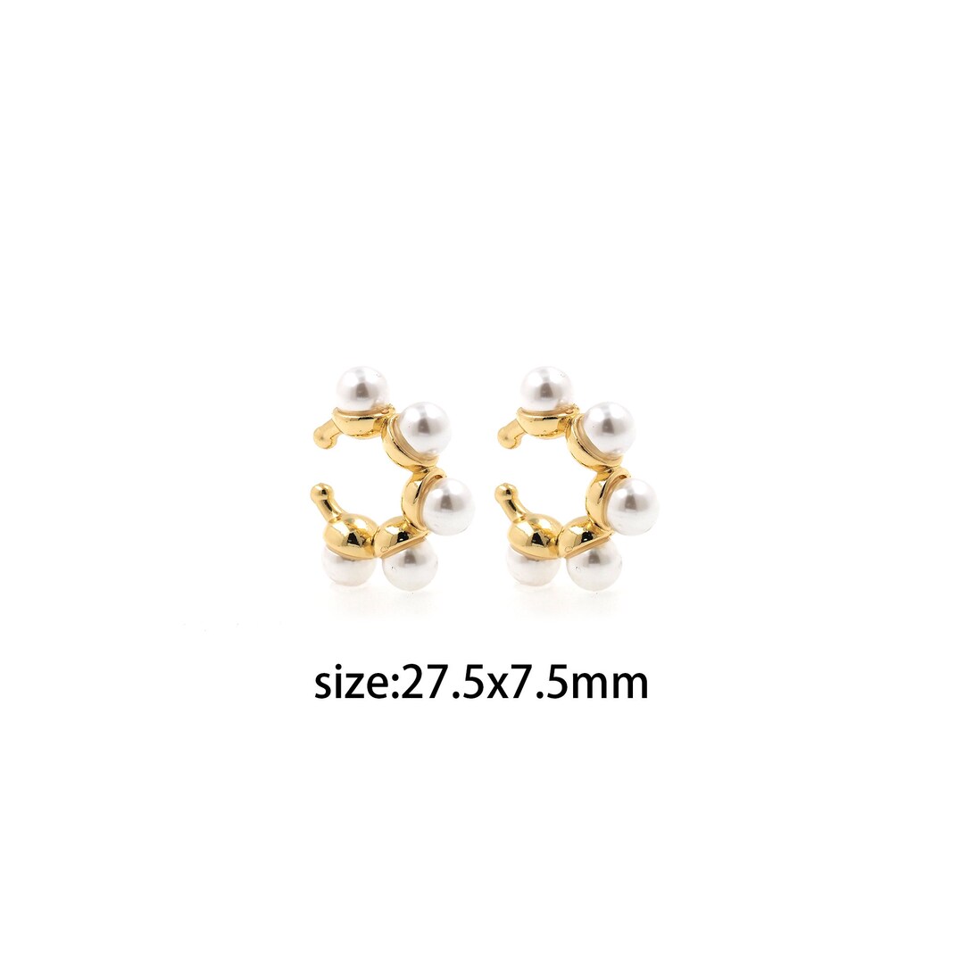 18K Gold Filled Pearl Bone Clip Earrings,ear Sleeves,minimalist ...