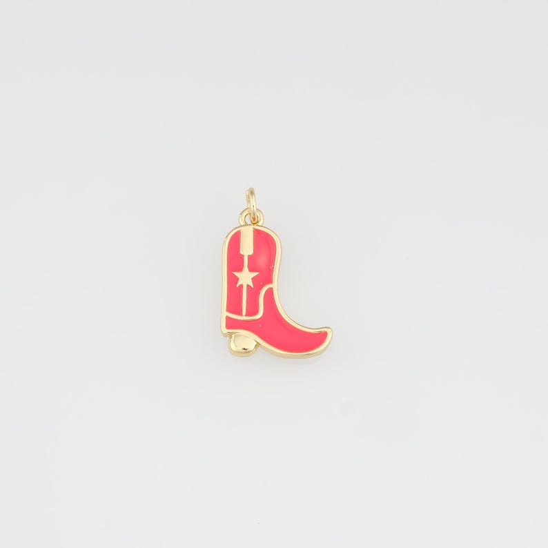 18K Gold Filled Cowboy Boots Pendant,enamel Shoe Charm Earrings ...