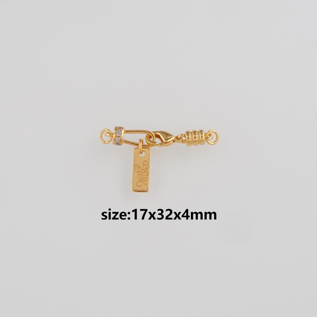 24K Gold Filled Necklace Clasp,hook Clasps,dainty Push Gate Clasp Lock ...