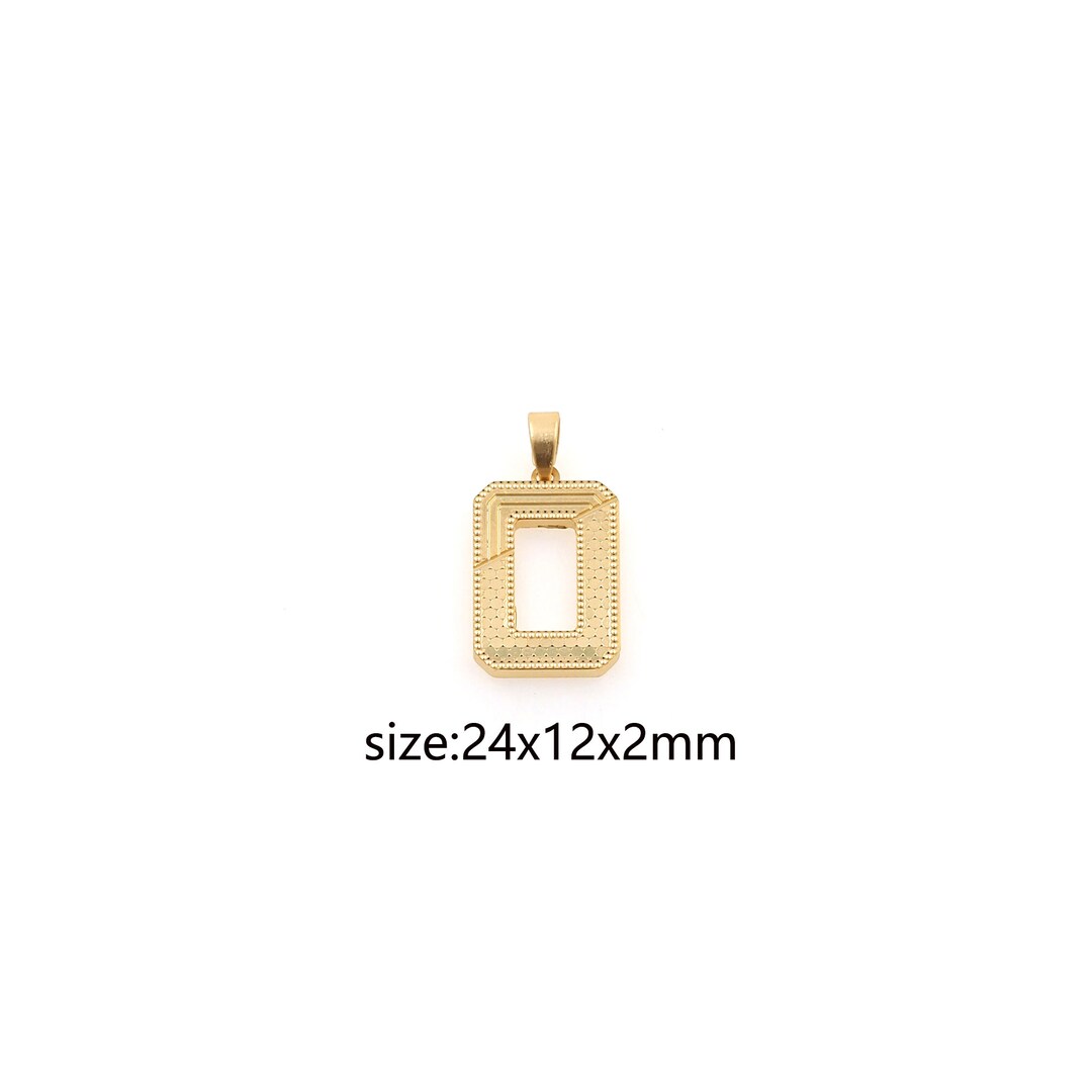 18K Gold Filled Rectangle Pendant,dainty Rectangle Charm Earrings ...