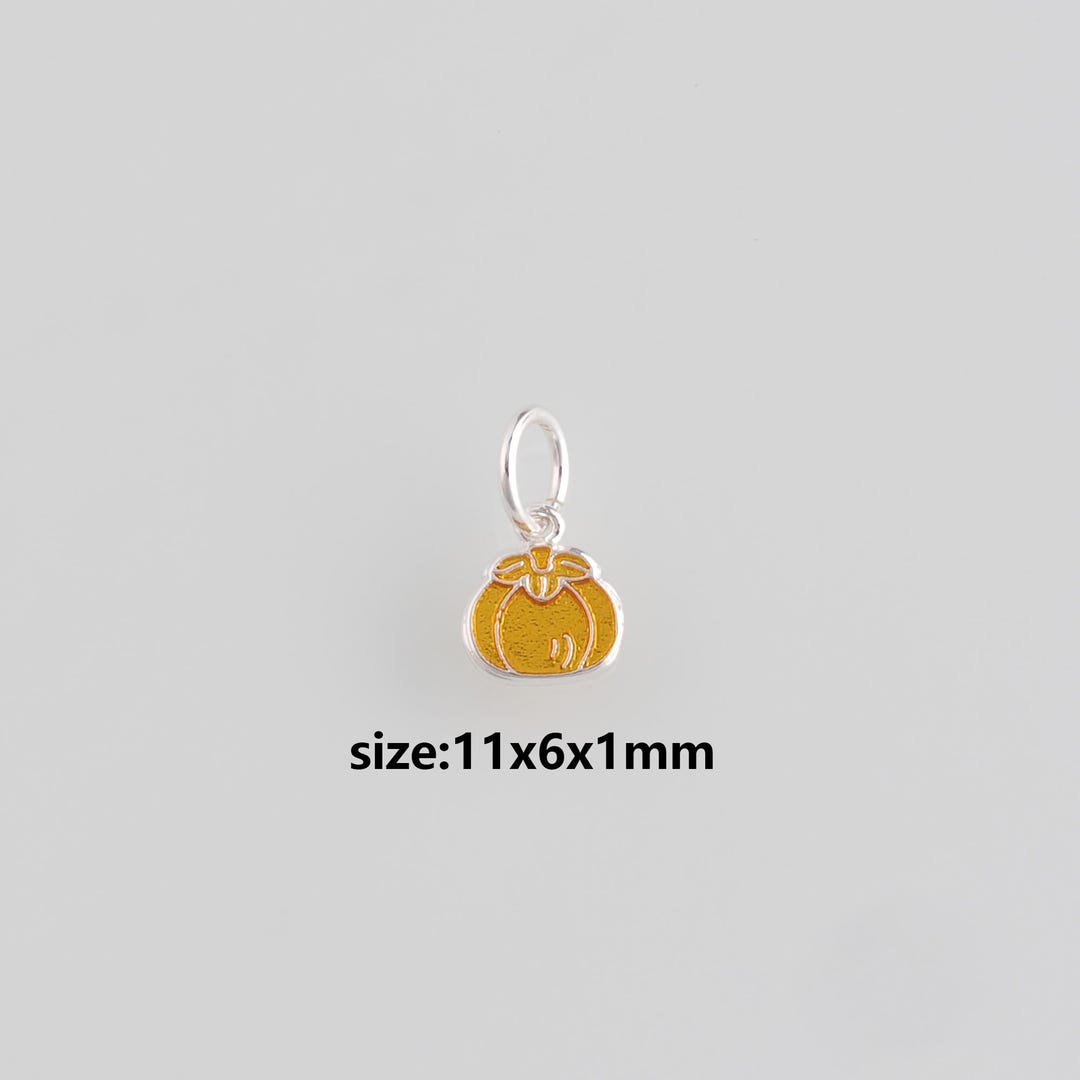 Silver Persimmon Pendant,enamel Persimmon Charm Earrings Necklace for ...