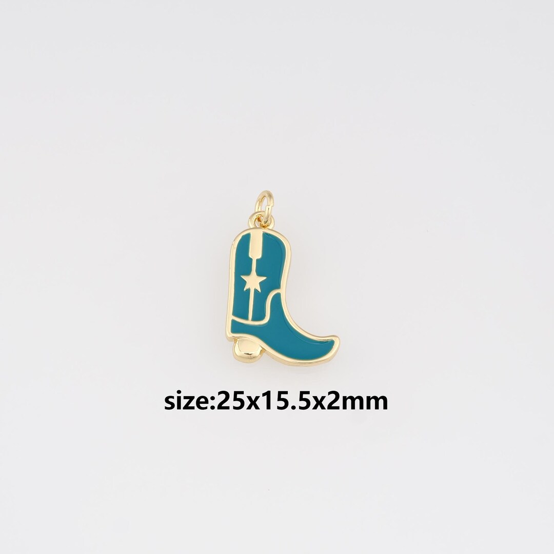 18K Gold Filled Cowboy Boots Pendant,enamel Shoe Charm Earrings ...