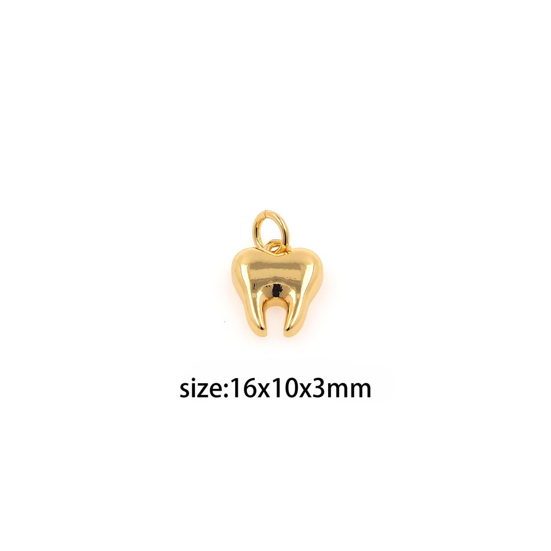 18K Gold Filled Tooth Pendant,dainty Tooth Charm Earrings Necklace for ...