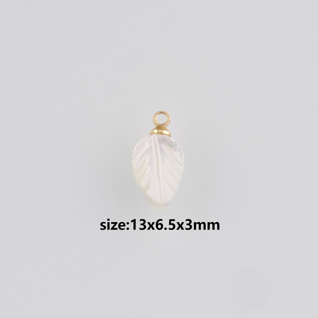 18K Gold Filled Leaf Pendant,shell Leaf Charm Earrings Necklace for DIY ...