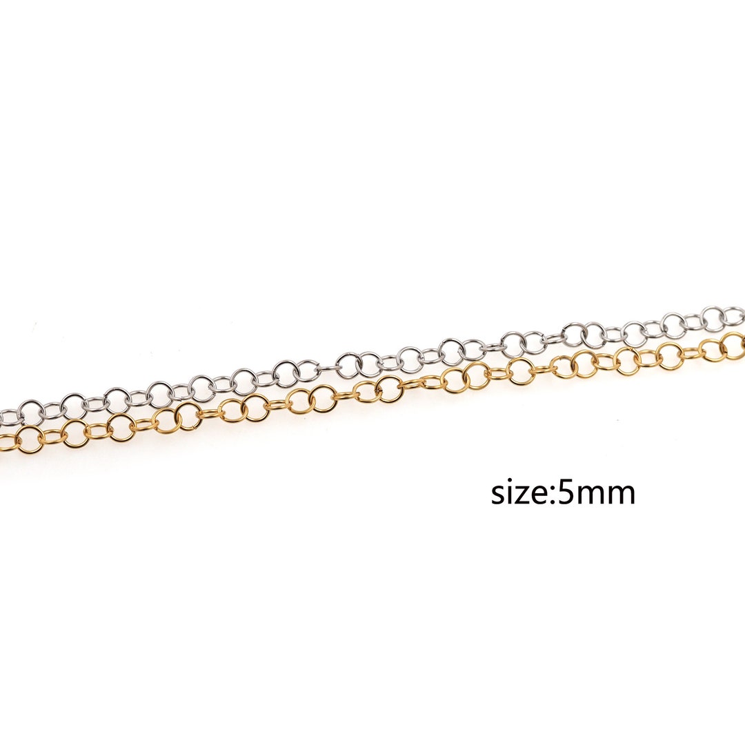 Stainless Steel Cable Link Necklace,round Chain,minimalist Necklace ...