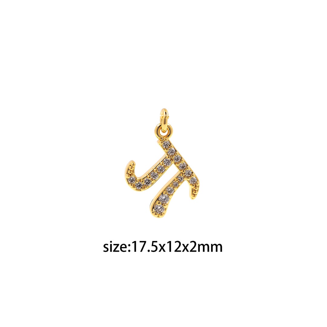 18K Gold Filled Pi Symbol Pendant,math Charm,cz Micro Pave Pi Earrings ...