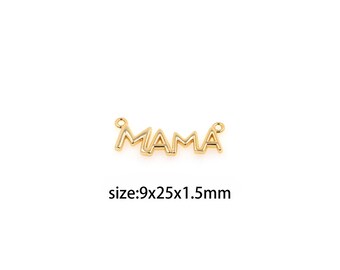 Gold Mama Charms,18k Gold Filled Mama Pendant,mama Charm Bracelet ...