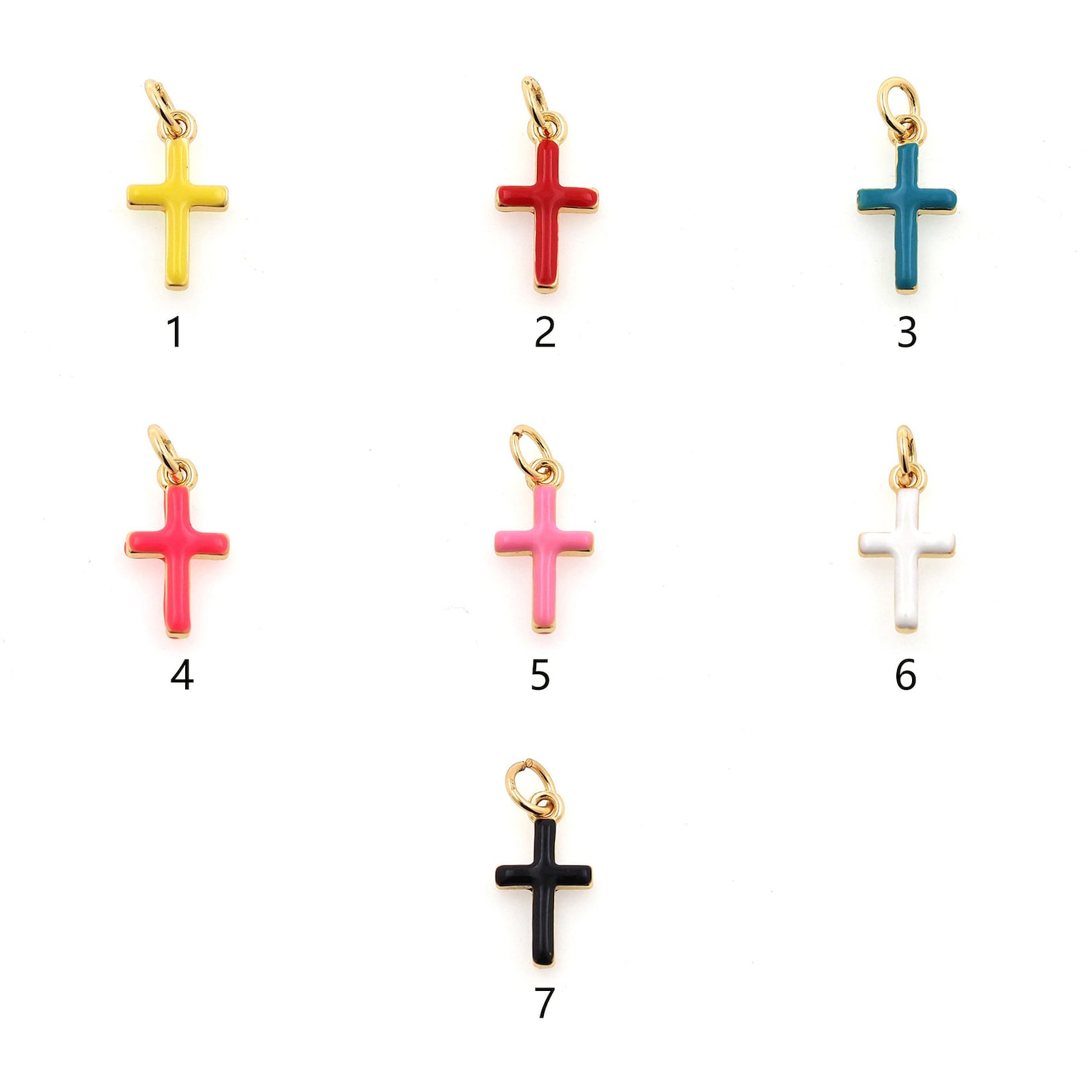 18K Gold Filled Cross Pendant,enamel Religious Charm Earrings Necklace ...