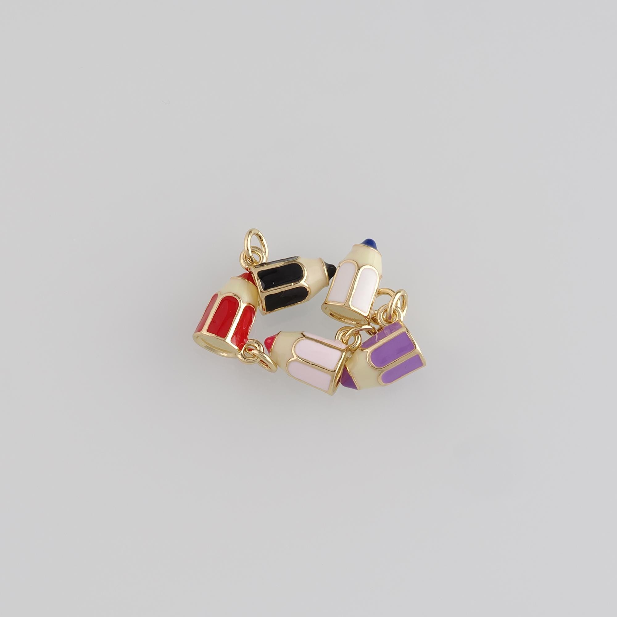 18K Gold Filled Pen Pendant,enamel Pen Charm Earrings Necklace for DIY ...