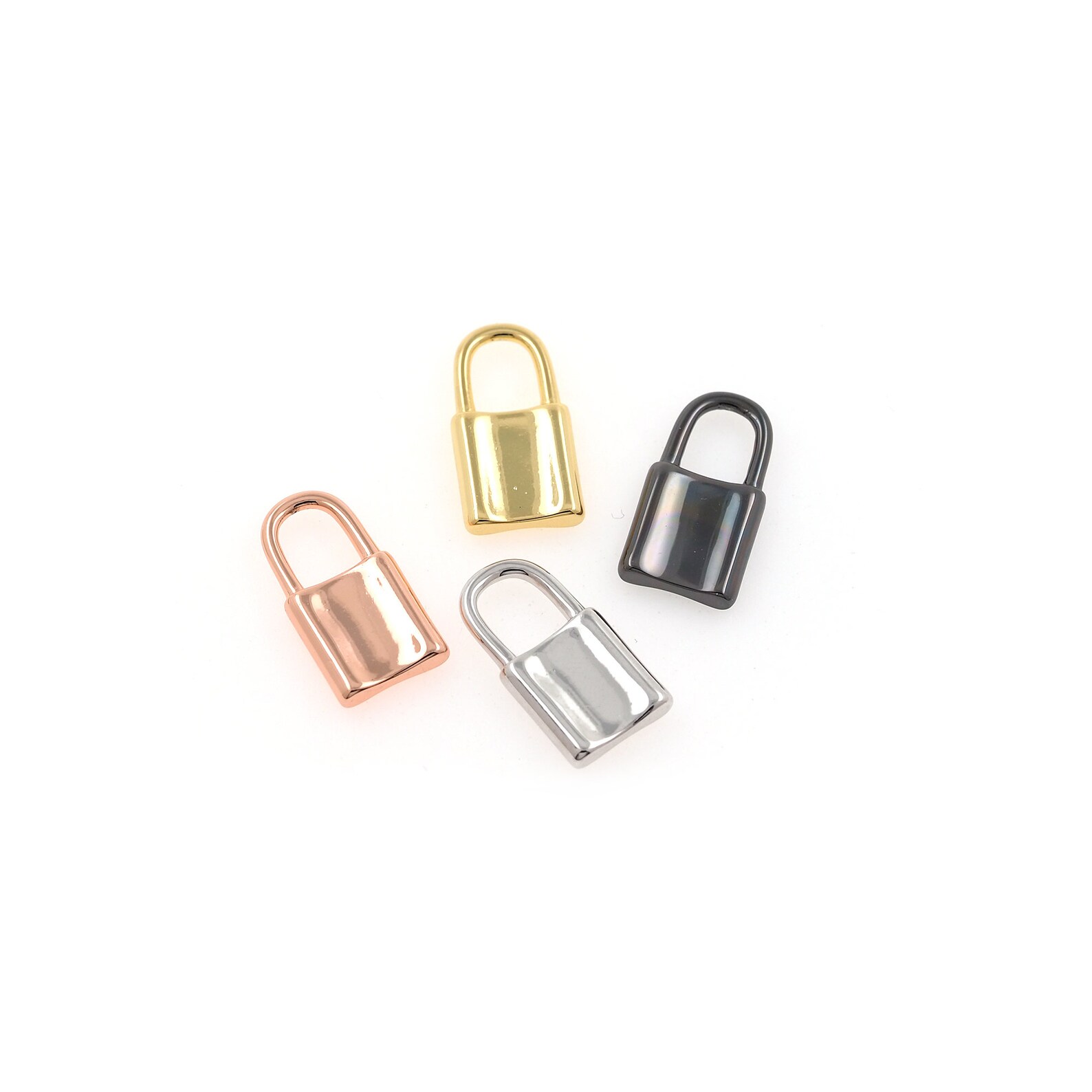 18K Gold Filled Lock Pendant,lucky Lock Charm Earrings Necklace for DIY ...