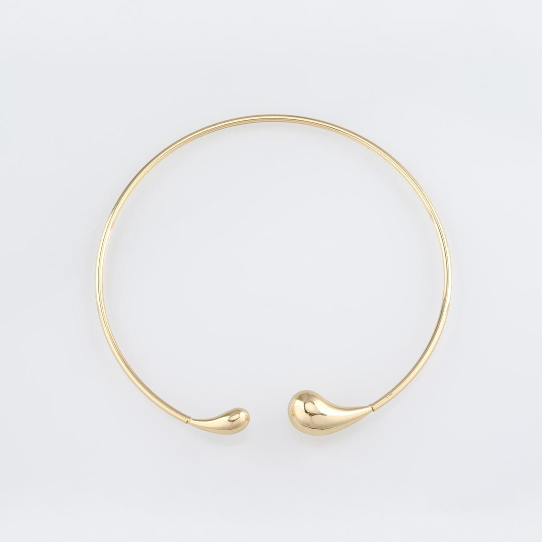 18K Gold Filled Teardrop Choker Necklace,open Choker,neck Cuff,choker ...