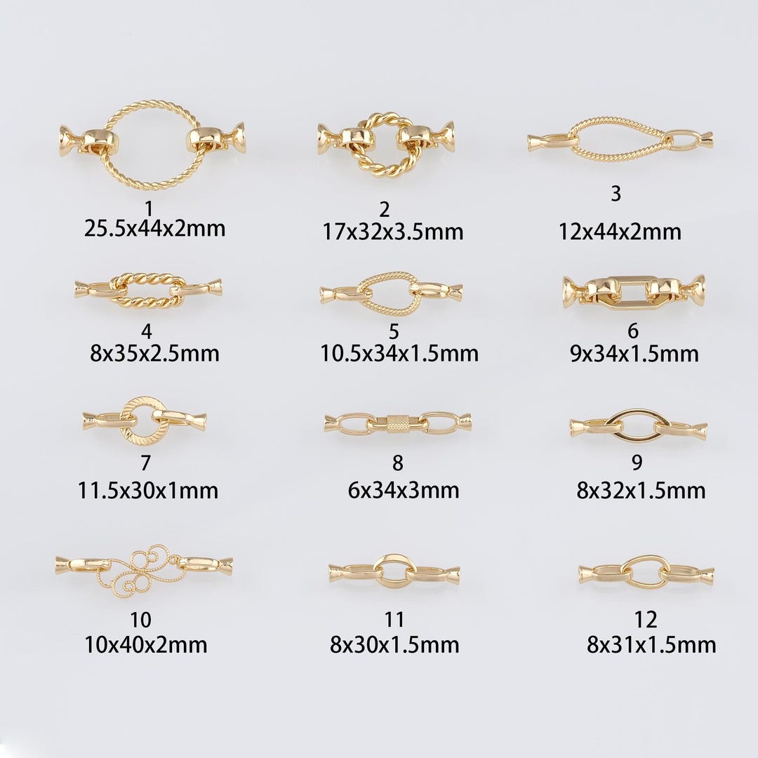 18K Gold Filled End Clasp,hook Clasps,connector End Cap Clasp for DIY ...