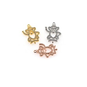 18K Gold Filled Monkey Connector,animal Charm,cz Micro Pave Monkey ...