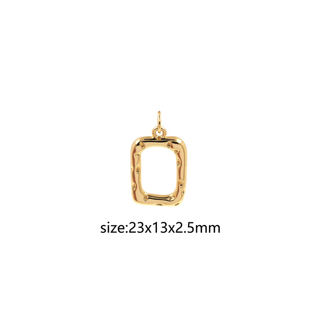 18K Gold Filled Rectangle Pendant,dainty Rectangle Charm Earrings ...