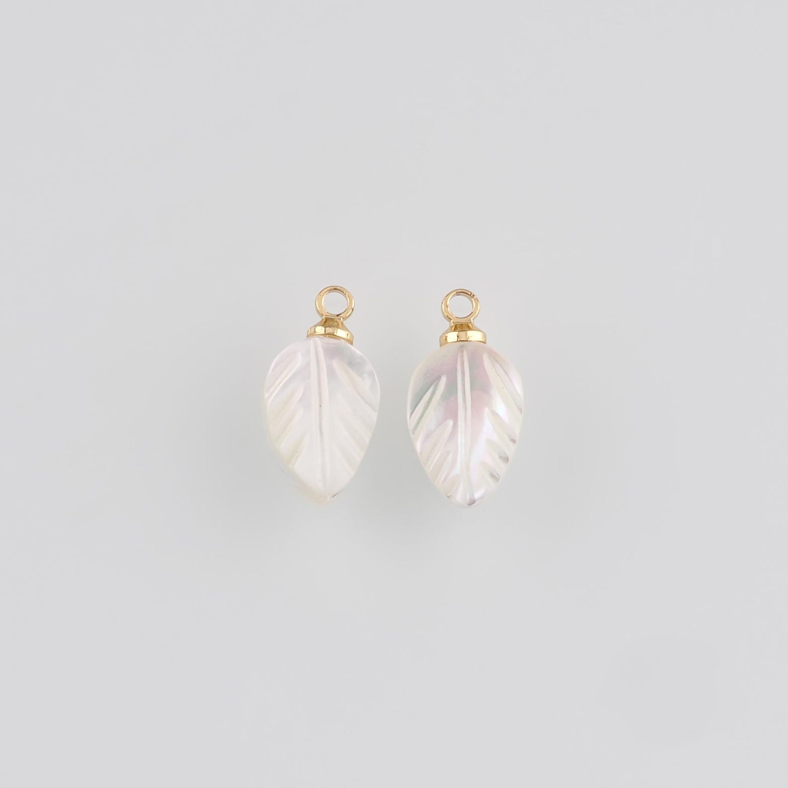 18K Gold Filled Leaf Pendant,shell Leaf Charm Earrings Necklace for DIY ...
