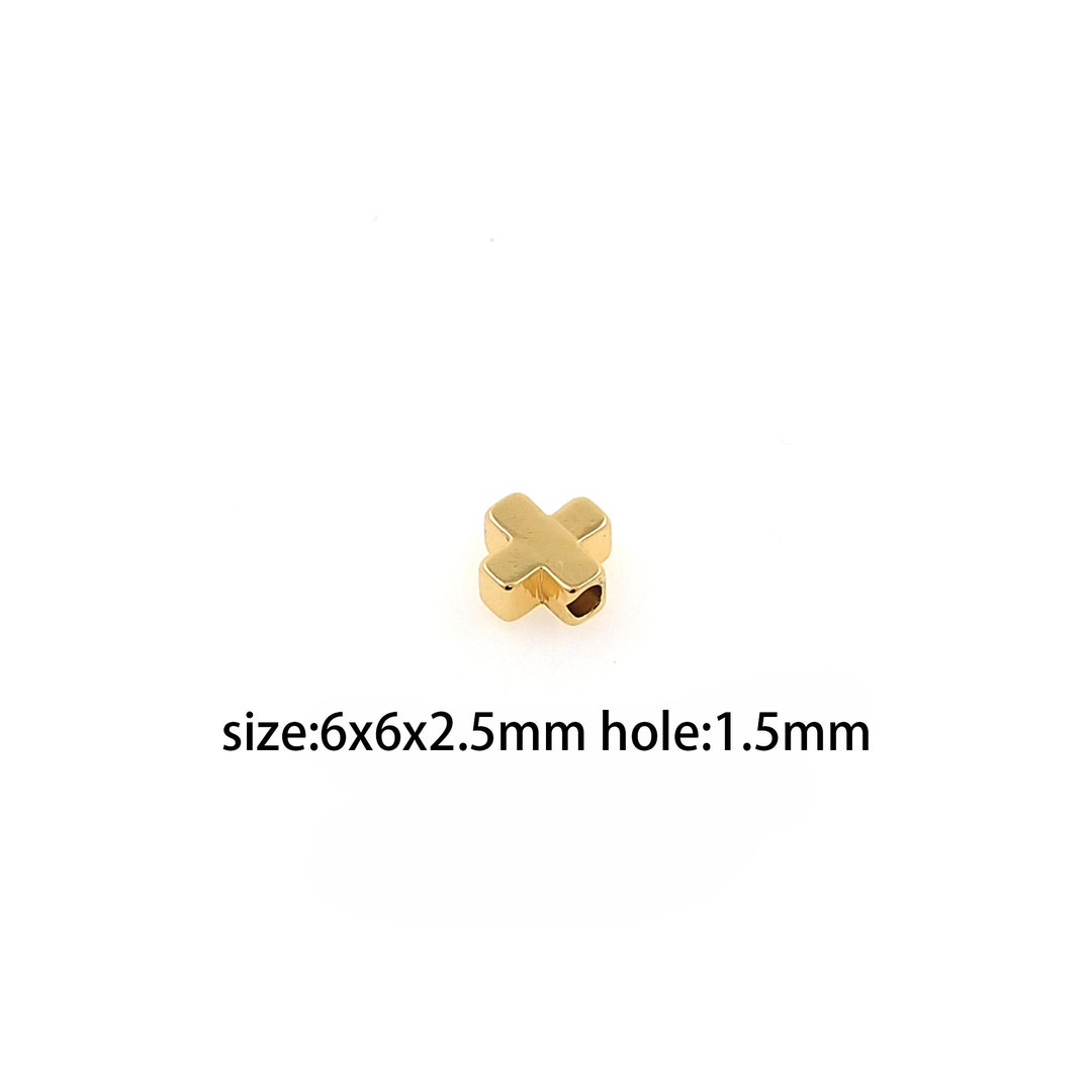 18K Gold Filled Cross Spacer Beads,dainty Religious Spacer Beads ...