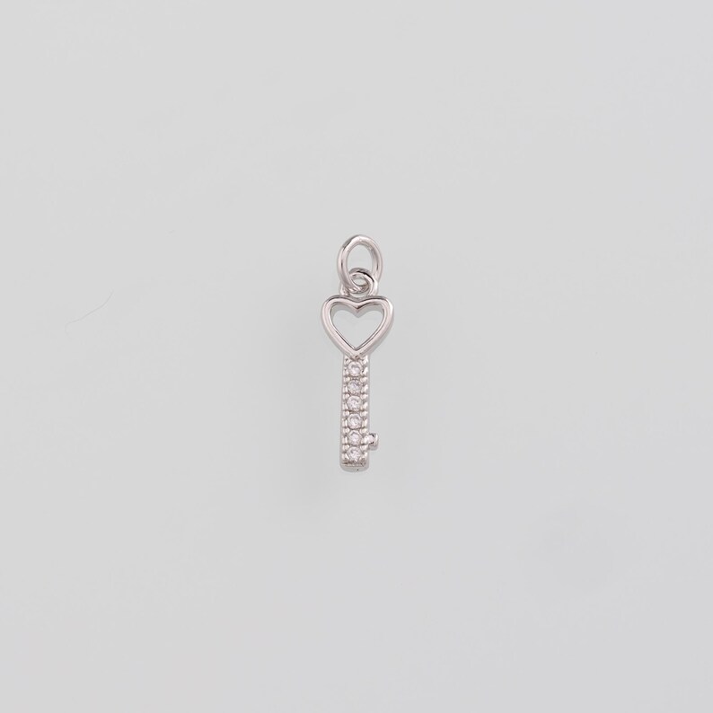 18K Gold Filled Heart Key Pendant,cz Micro Pave Key Charm Earrings ...