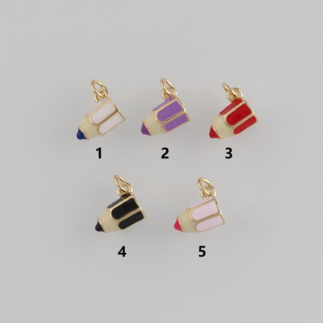 18K Gold Filled Pen Pendant,enamel Pen Charm Earrings Necklace for DIY ...