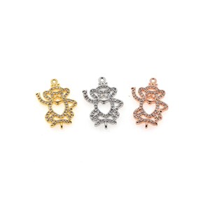 18K Gold Filled Monkey Connector,animal Charm,cz Micro Pave Monkey ...