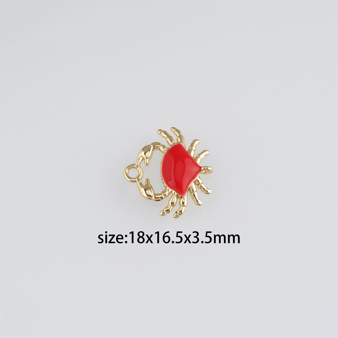 18K Gold Filled Crab Connector,enamel Crab Charm Necklace Bracelet for ...