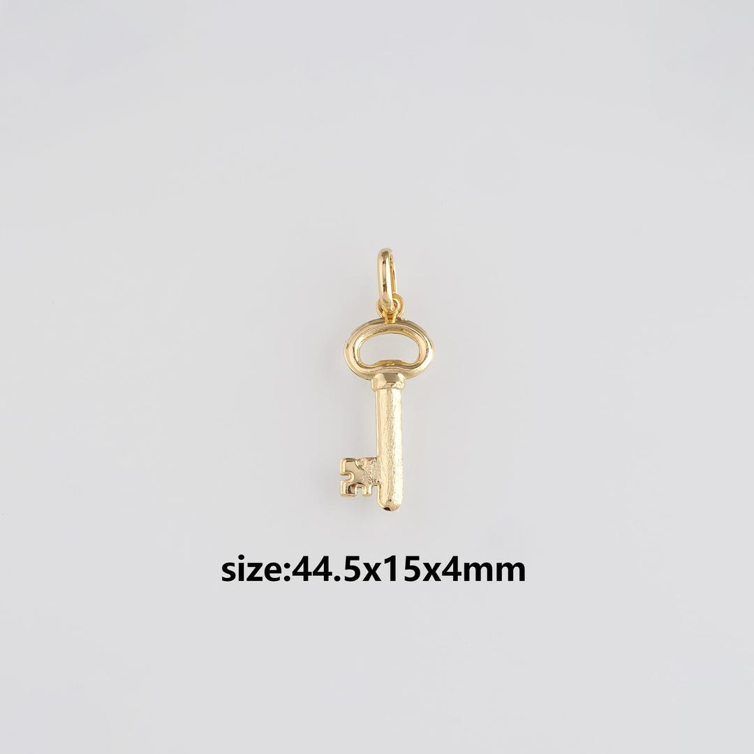 18K Gold Filled Key Pendant,dainty Key Charm Earrings Necklace for DIY ...