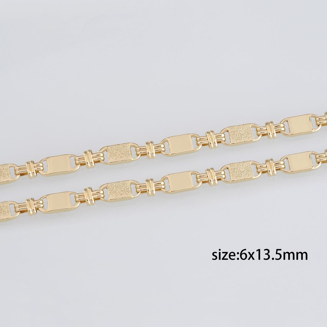 18K Gold Filled Rectangle Link Necklace,dainty Rectangle Chain ...