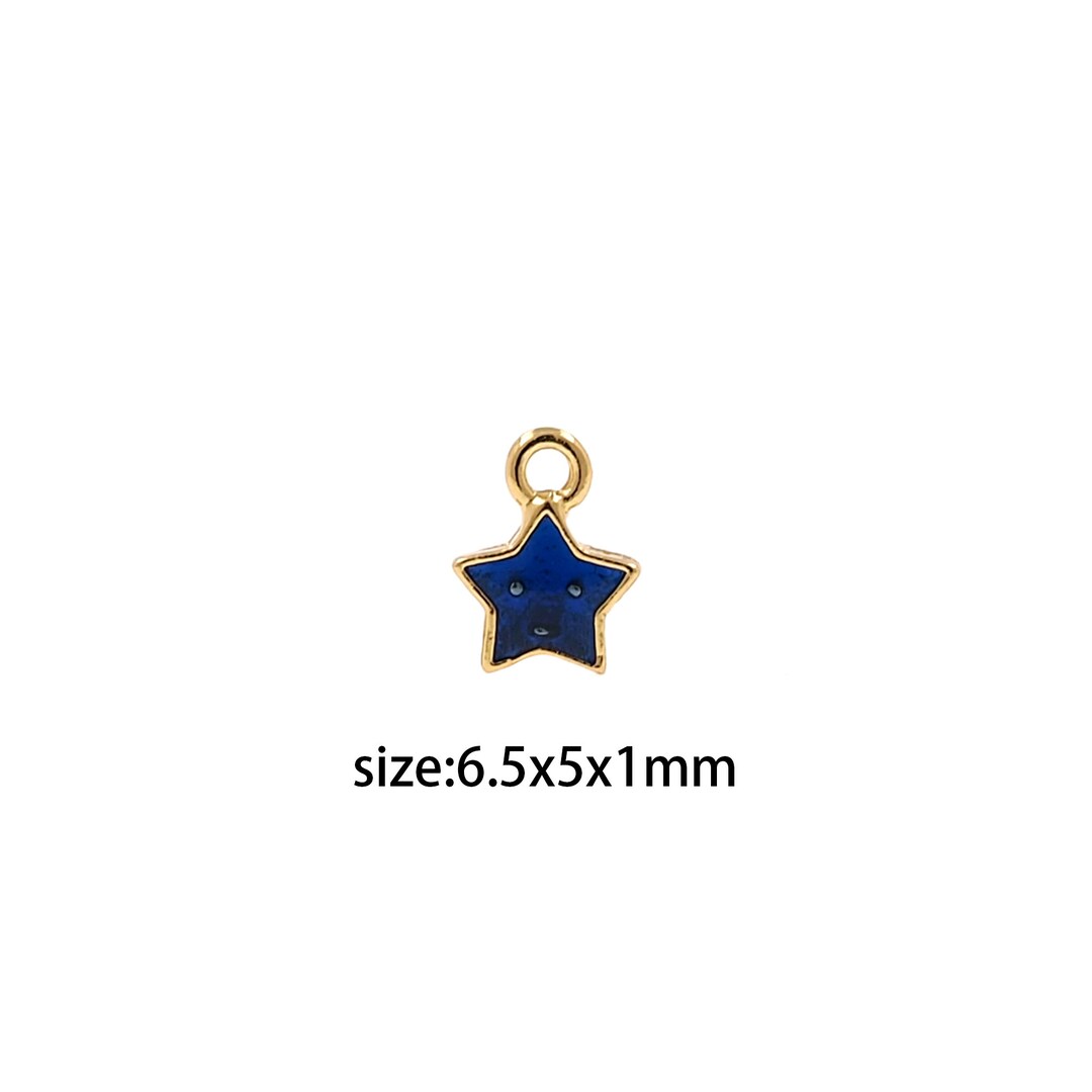18K Gold Filled Star Pendant,enamel Mini Celestial Charm Earrings ...